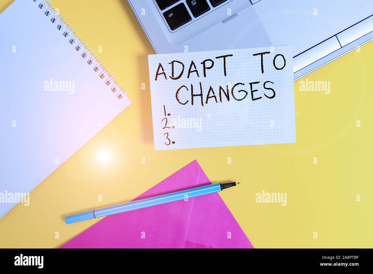 Conceptual hand writing showing Adapt To Changes. Concept meaning Embrace new opportunities ...