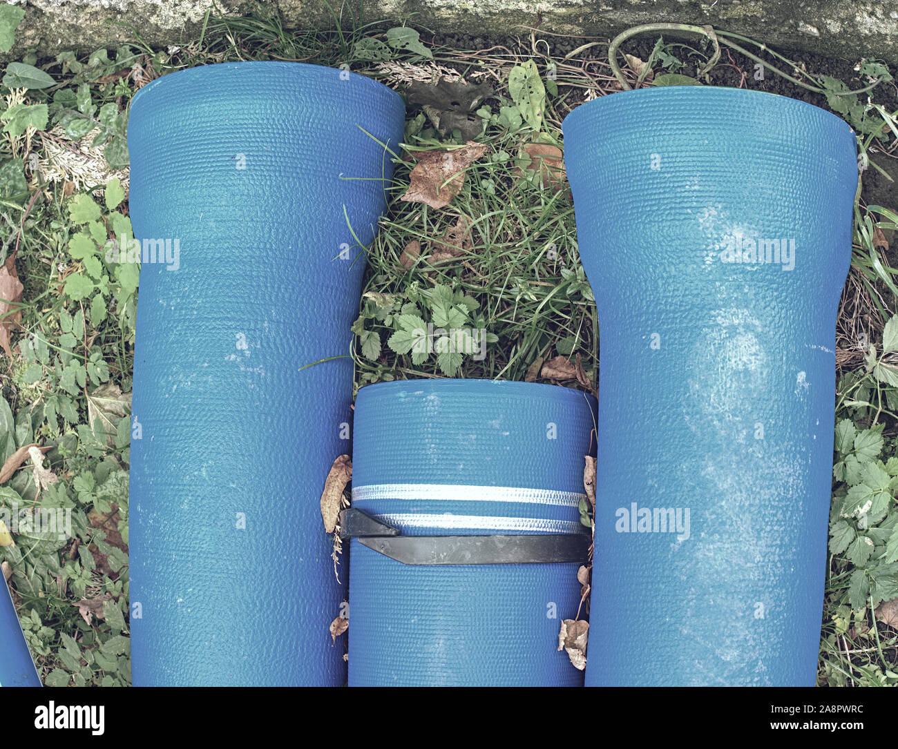Blue Plastic Pipes For New Water System ready in stock at construction ...