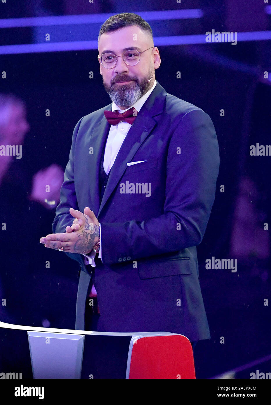 Berlin, Germany. 10th Nov, 2019. Sido, musician and coach, is on stage ...