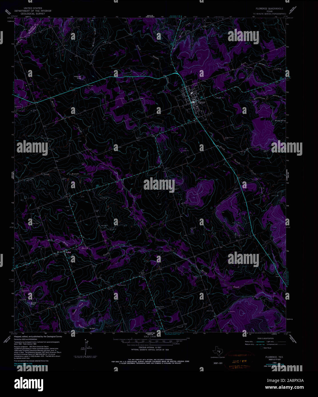 Map of florence texas hi-res stock photography and images - Alamy