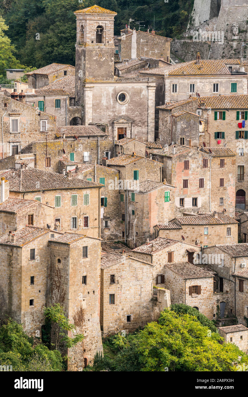 General view of the Sorano, Tuscany, Italy, Europe Stock Photo - Alamy