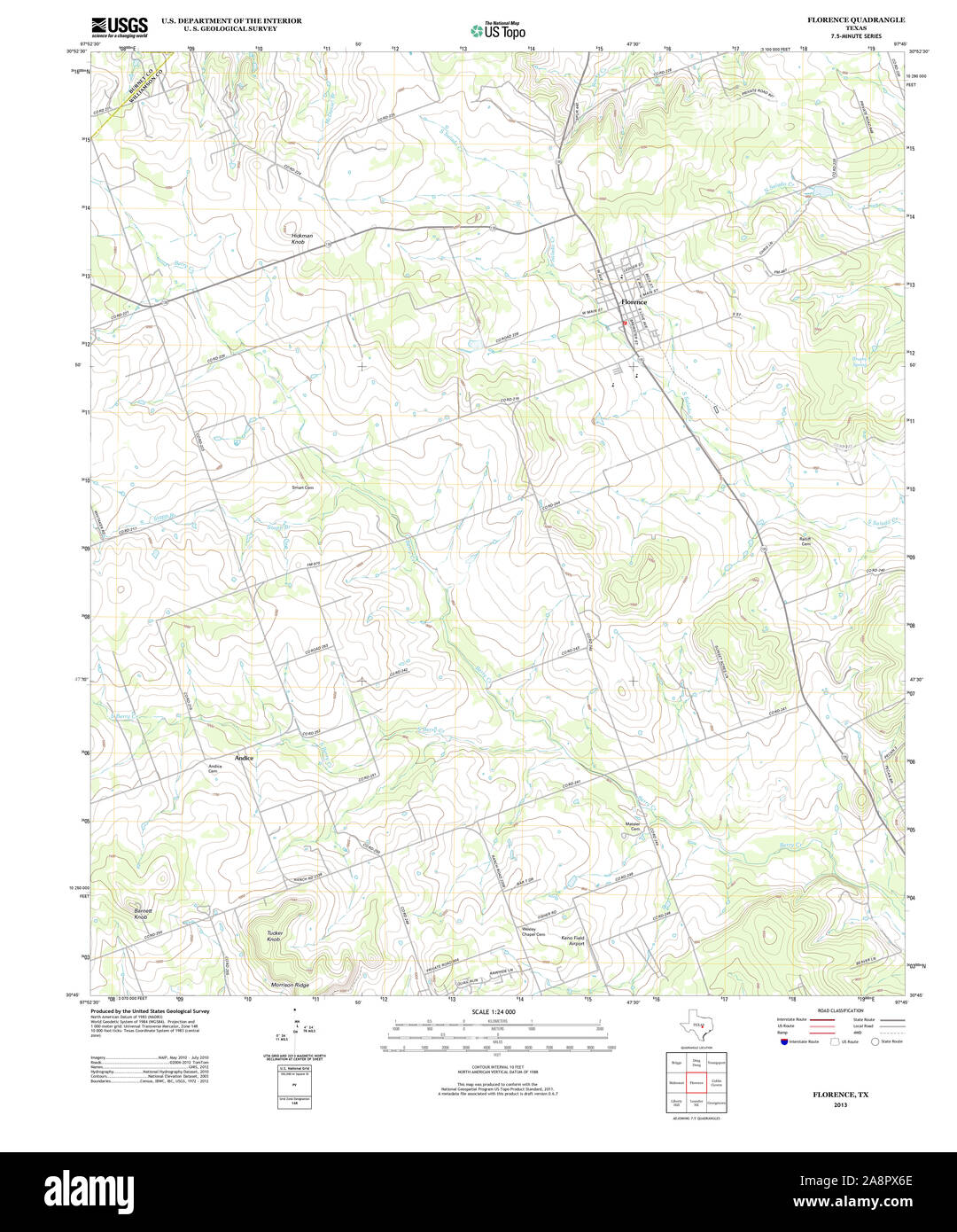 Map of florence texas Cut Out Stock Images & Pictures - Alamy