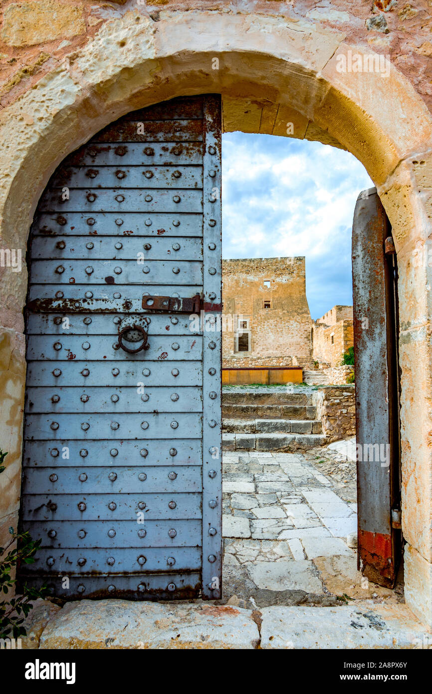 View of the historic venetian fort of Kazarma, Sitia, Crete Stock Photo ...