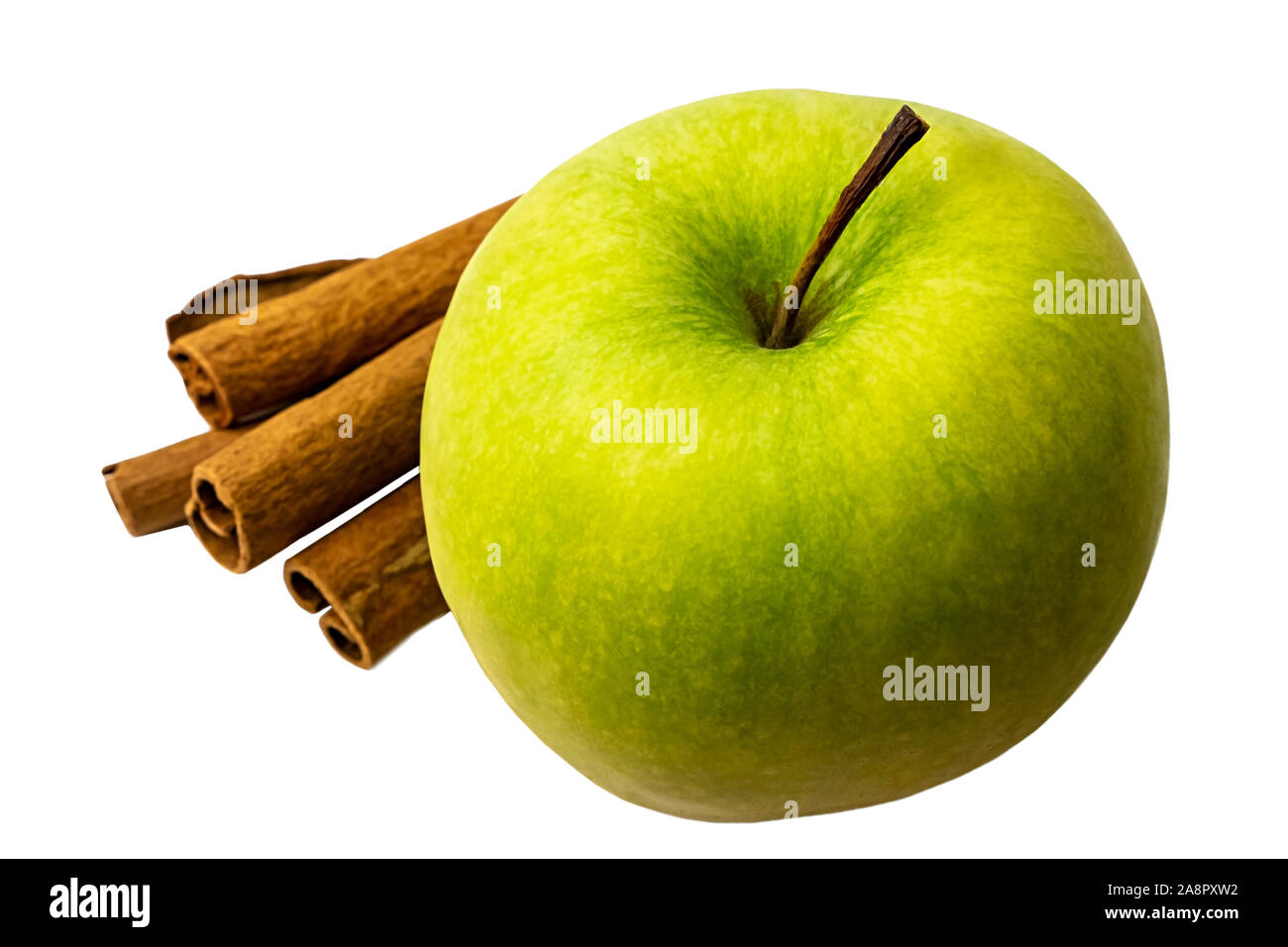 Cinnamon sticks green apple Cut Out Stock Images & Pictures - Alamy