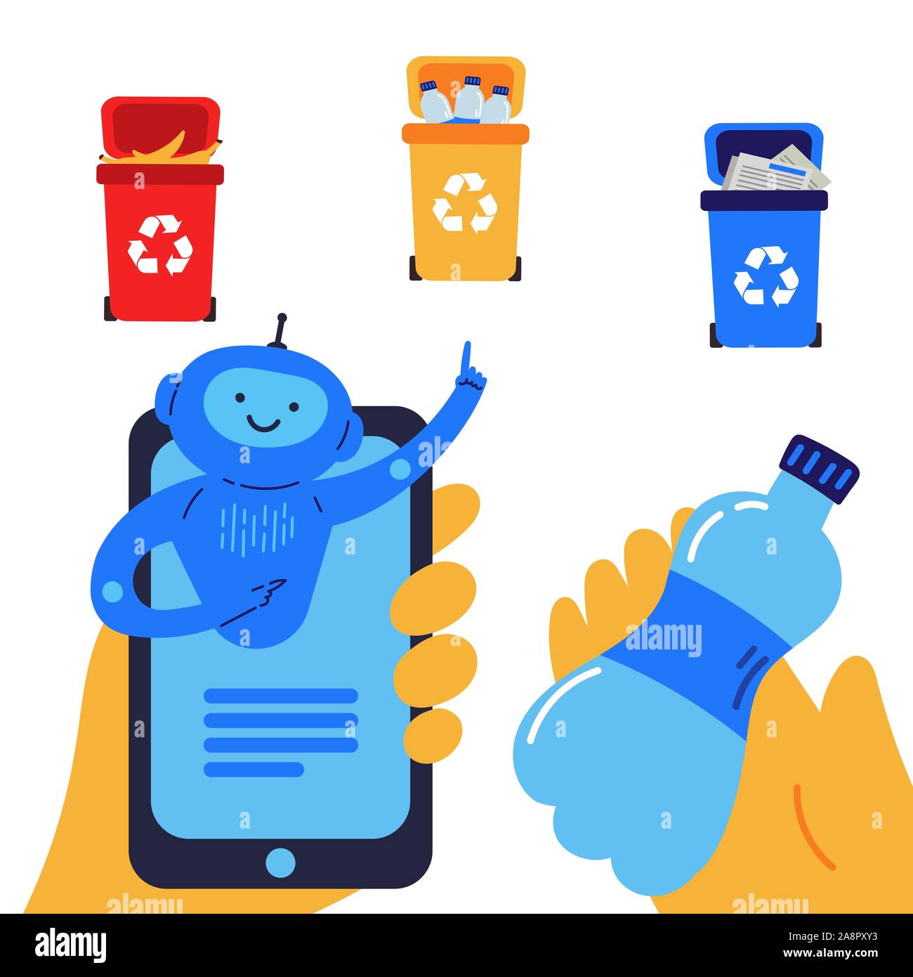 Chat bot which helps in sorting the garbage Stock Vector Image & Art ...