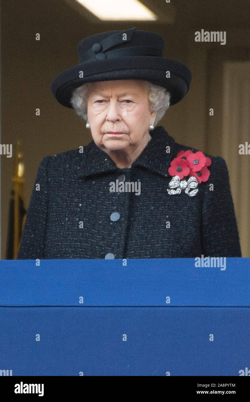 Queen elizabeth ii at the remembrance ceremony 2019, london. hi-res ...