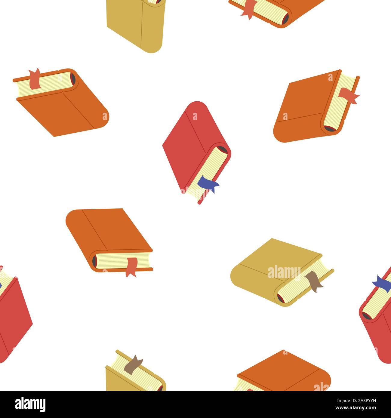 Different Books Seamless Pattern on White Background Stock Vector Image ...