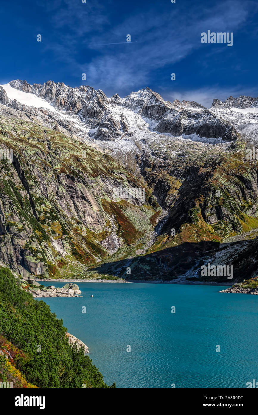 Gelmer Lake near by the Grimselpass in Swiss Alps, Gelmersee ...