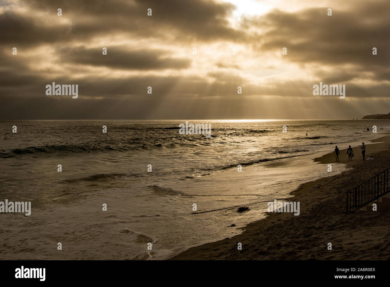 A July sunset on the famous Laguna beach in California Stock Photo - Alamy