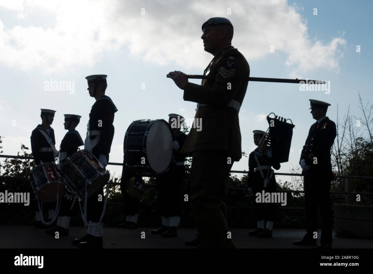 Silhouette of soldiers marching Stock Photo - Alamy
