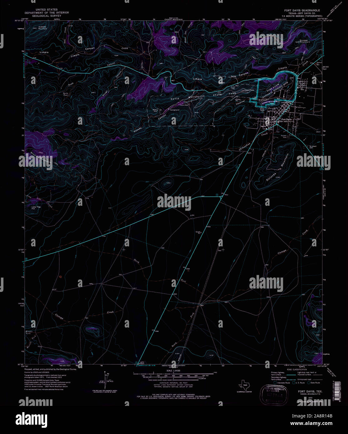 Map of fort davis texas hi-res stock photography and images - Alamy