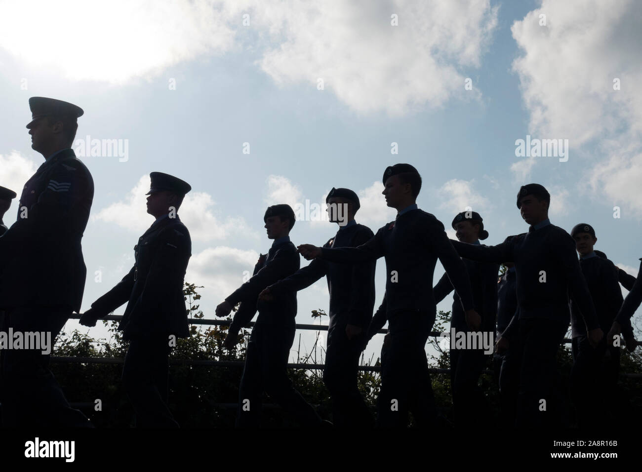 Silhouette of soldiers marching Stock Photo - Alamy