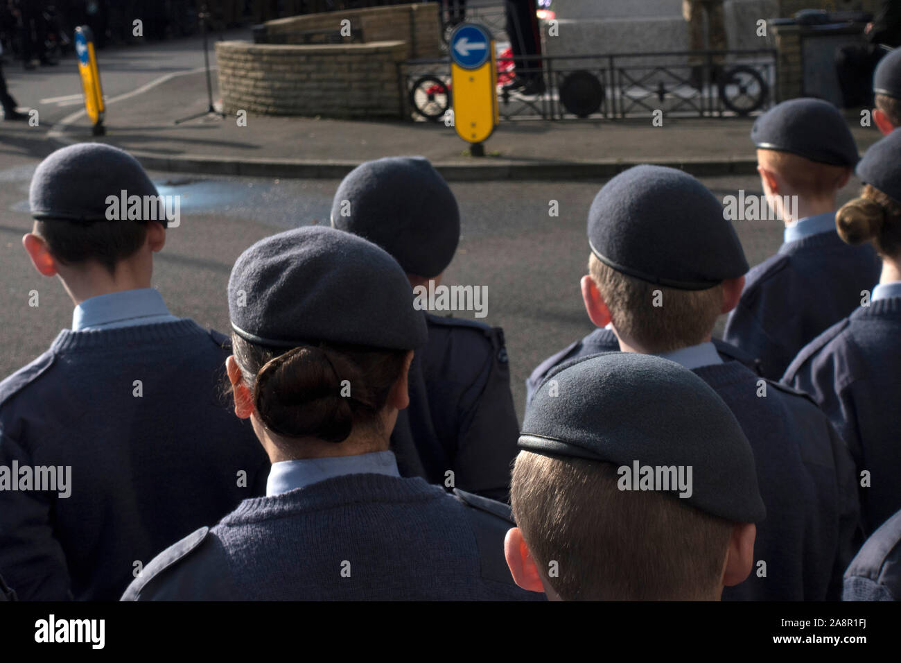 RAF cadets on parade at remembrance service Stock Photo - Alamy
