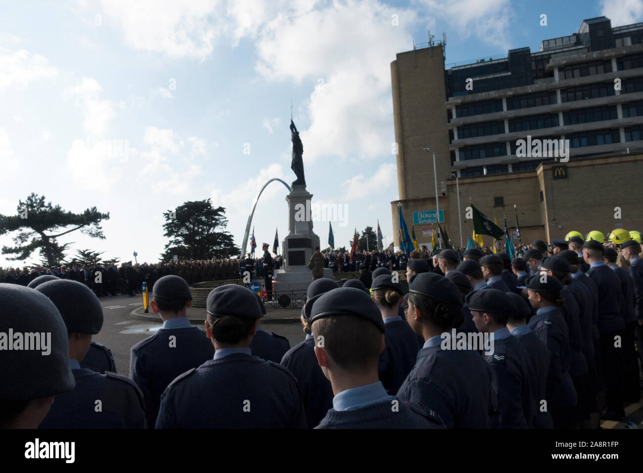 RAF cadets on parade at remembrance service Stock Photo - Alamy