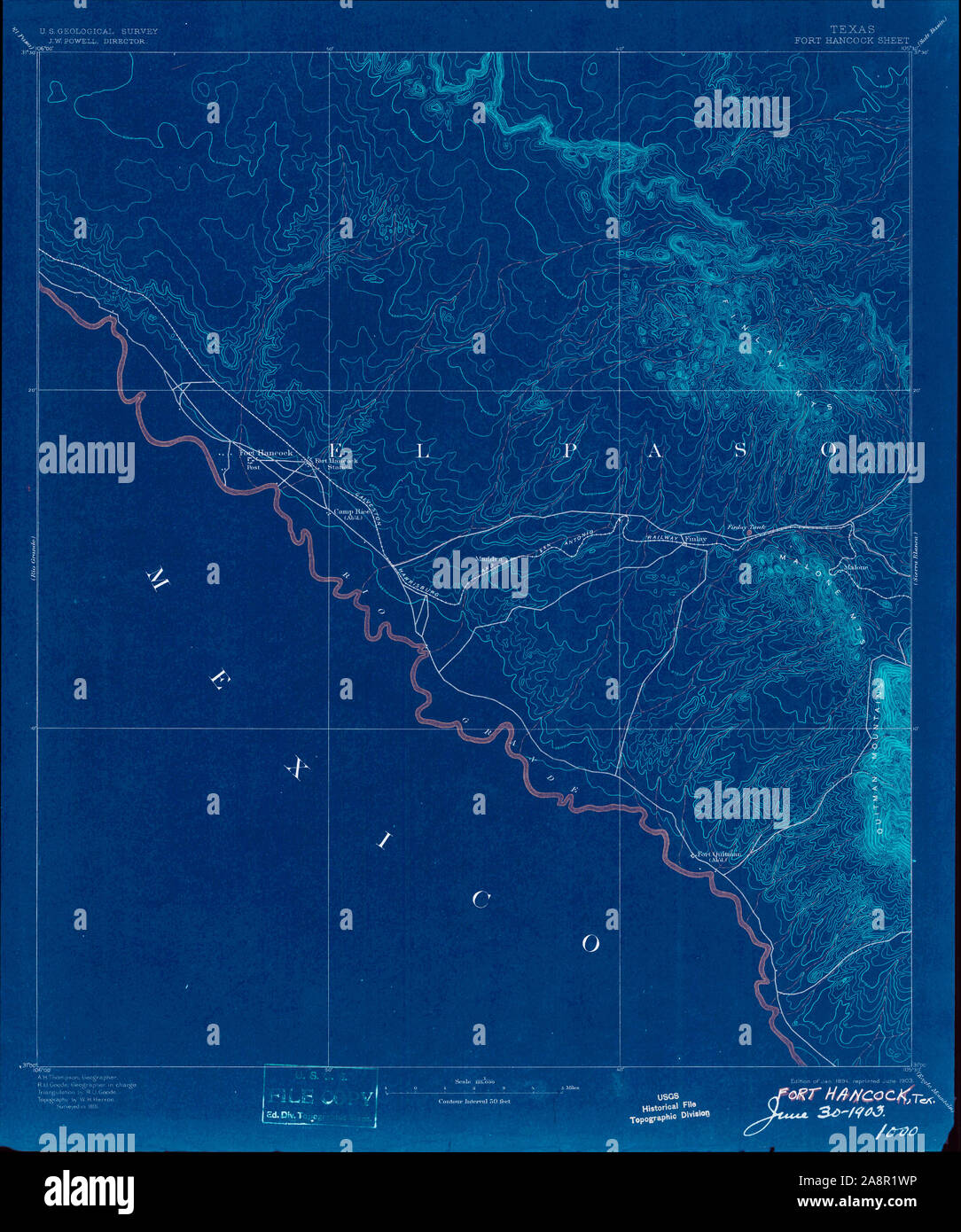 Map of fort hancock hi-res stock photography and images - Alamy