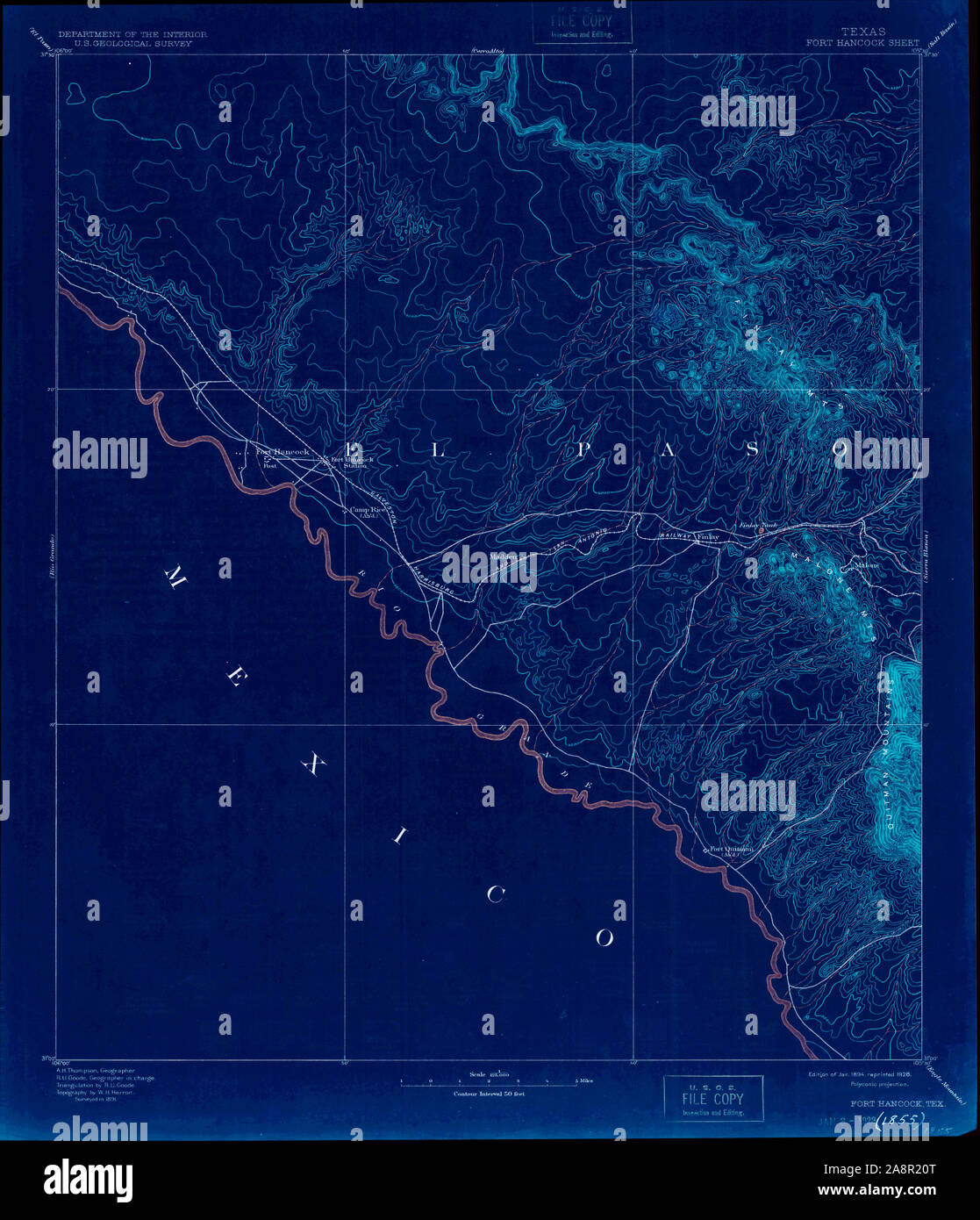 Map of fort hancock hi-res stock photography and images - Alamy