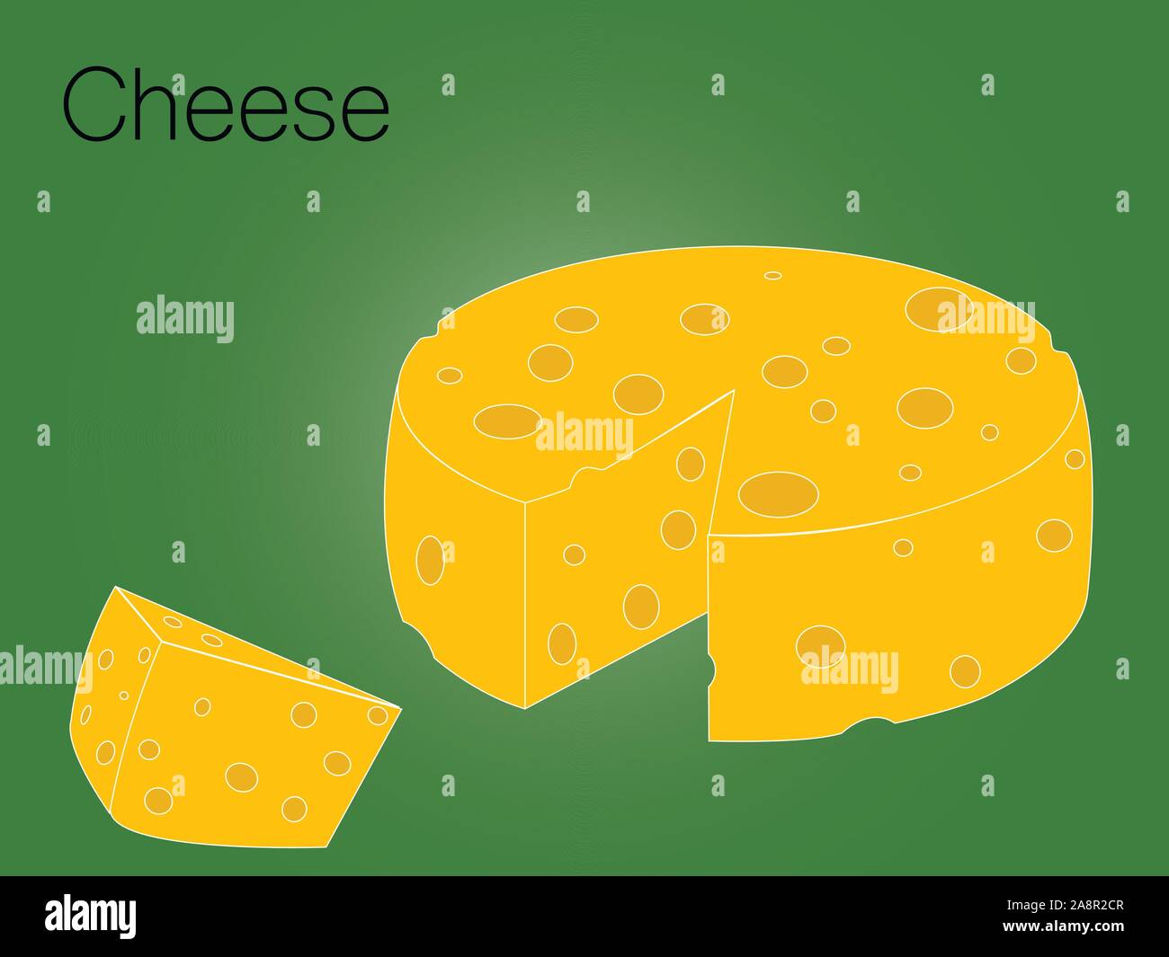 Round yellow cheese. Colorful vector illustration can use for promotion ...