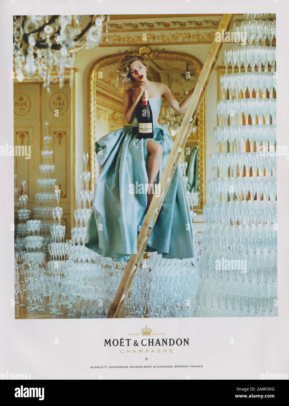 poster advertising Moet & Chandon champagne with Scarlett Johansson in ...