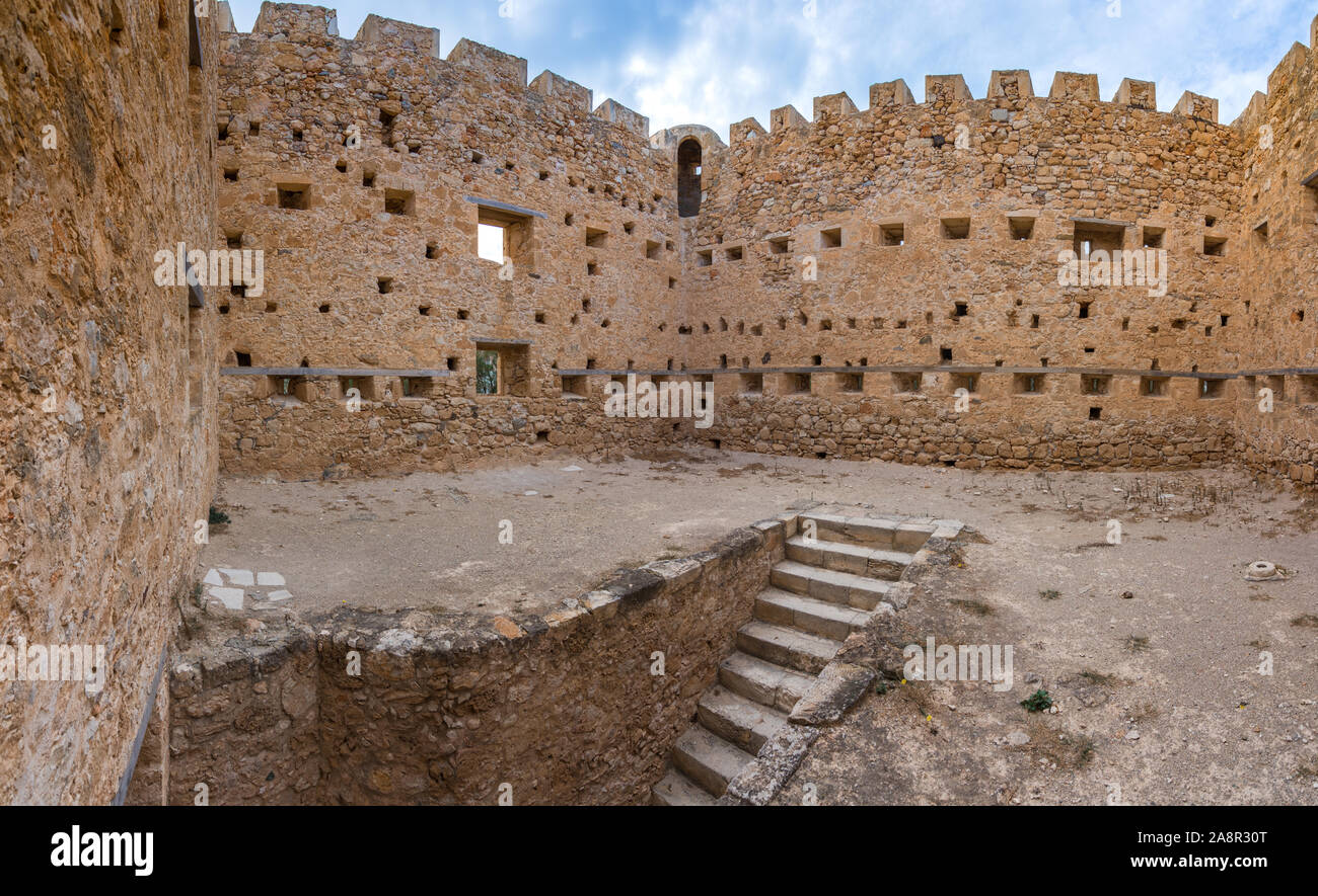 View of the historic venetian fort of Kazarma, Sitia, Crete Stock Photo ...