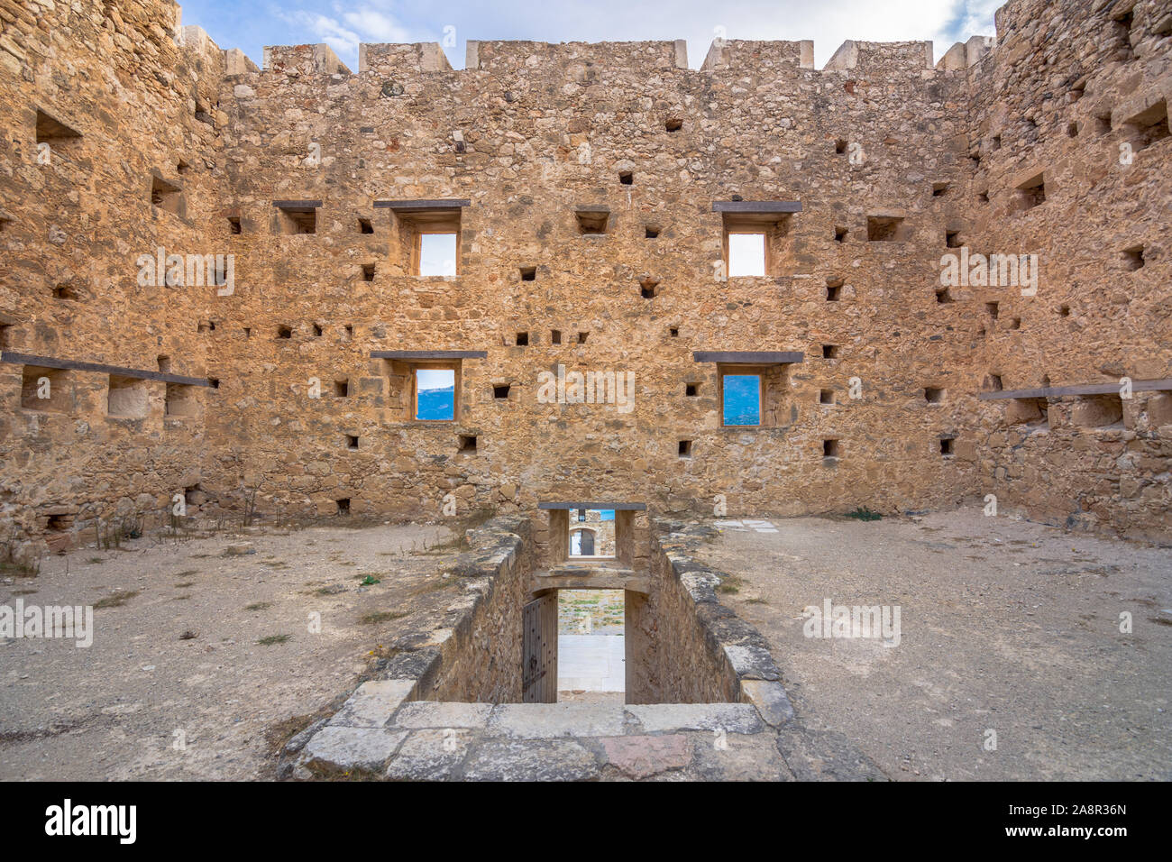 View of the historic venetian fort of Kazarma, Sitia, Crete Stock Photo ...