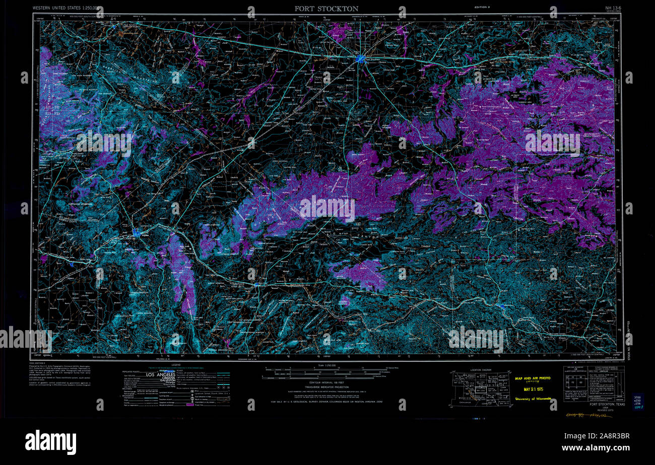 Map of fort stockton hi-res stock photography and images - Alamy