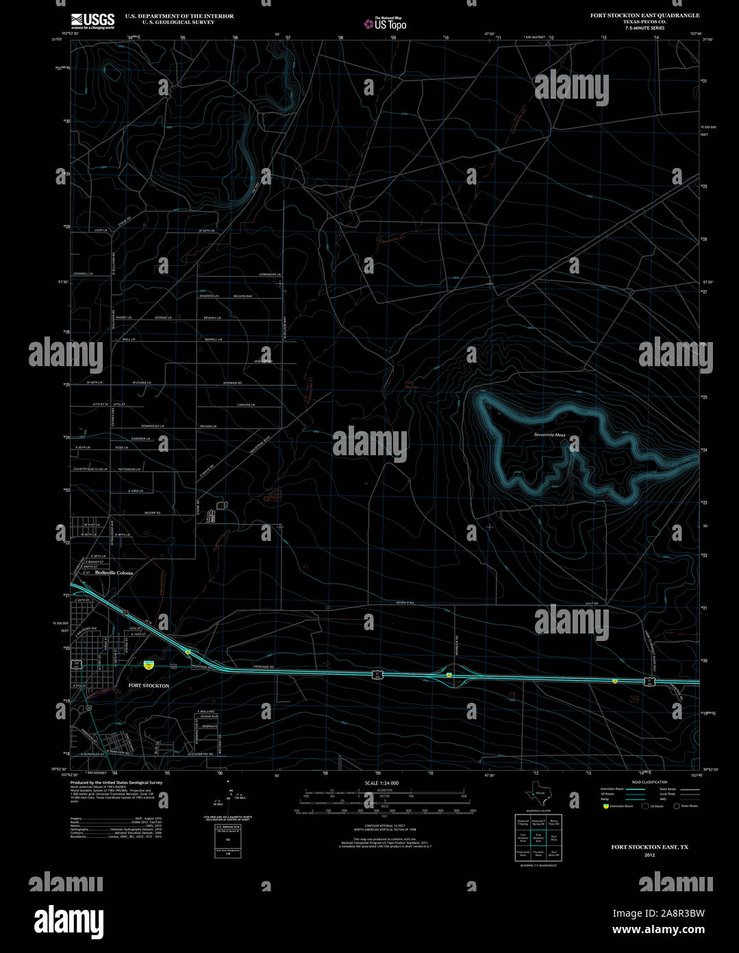 Map of fort stockton hi-res stock photography and images - Alamy
