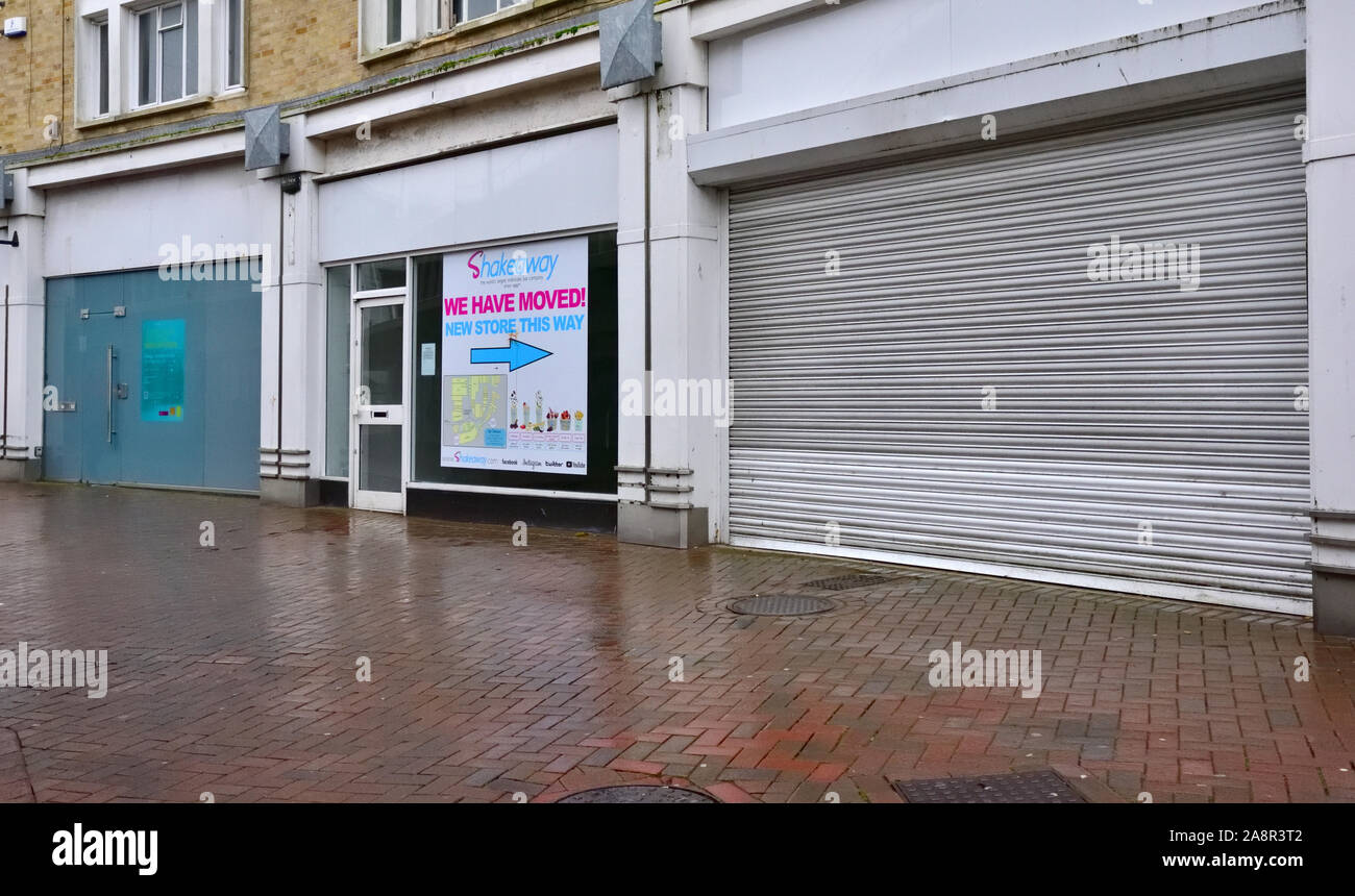 Empty shops in Poole, Dorset, reflecting the problems faced by the ...
