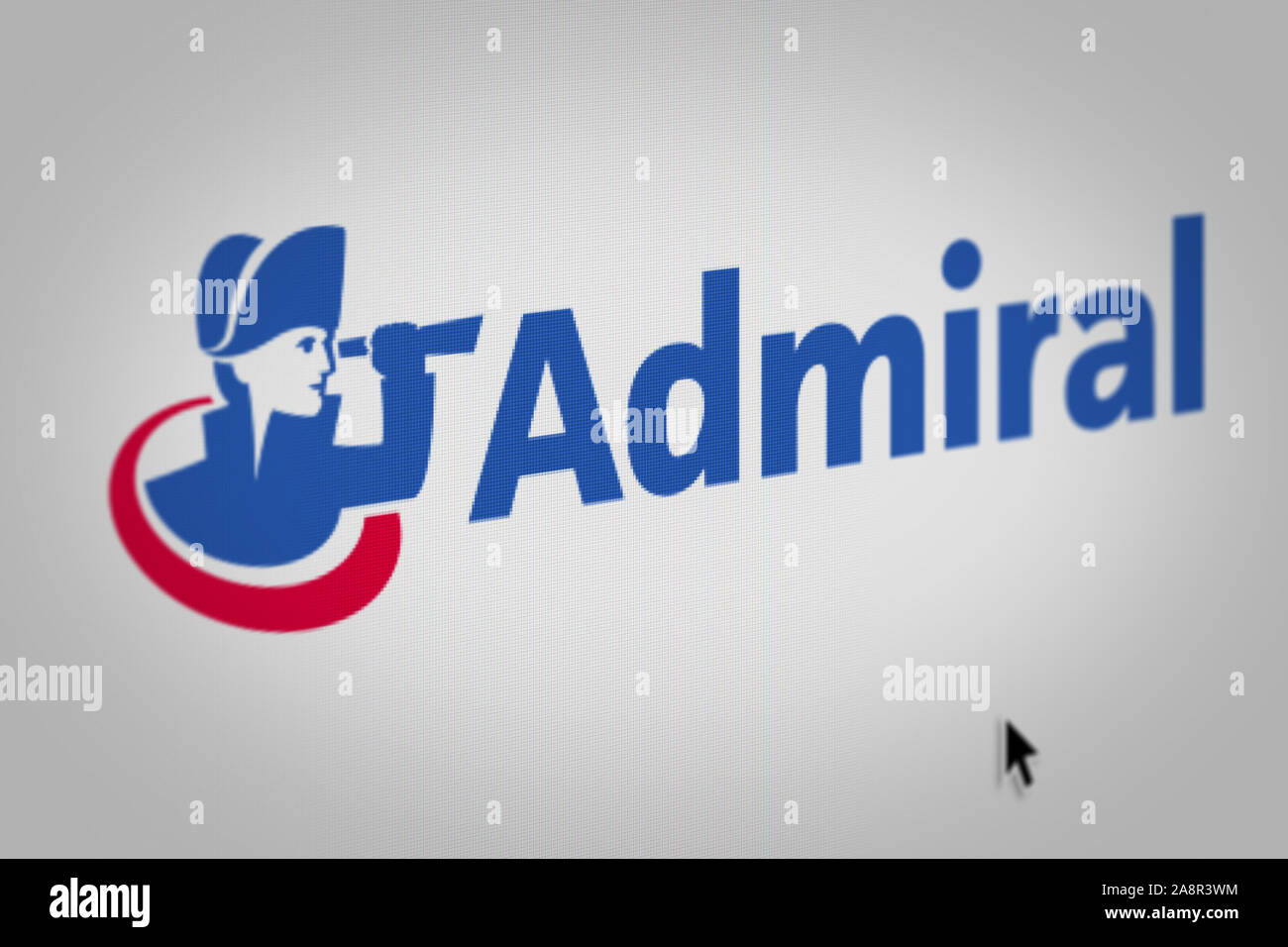Logo of the public company Admiral Group displayed on a computer screen ...