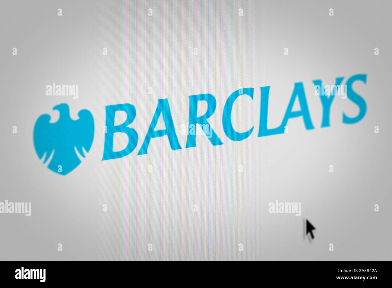 Logo of the public company Barclays displayed on a computer screen in ...