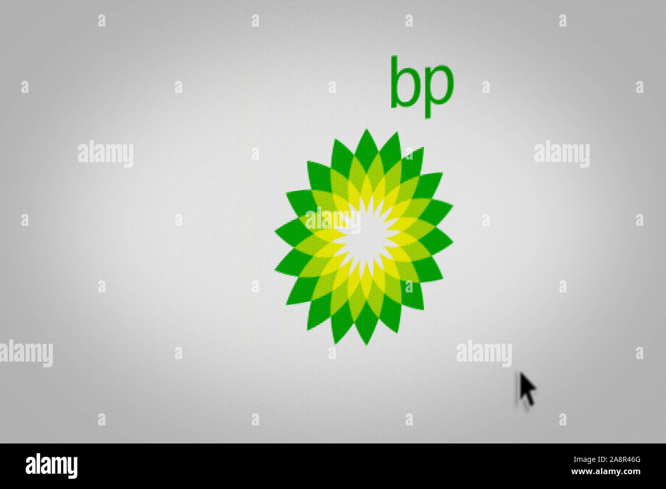 Logo of the public company BP displayed on a computer screen in close ...