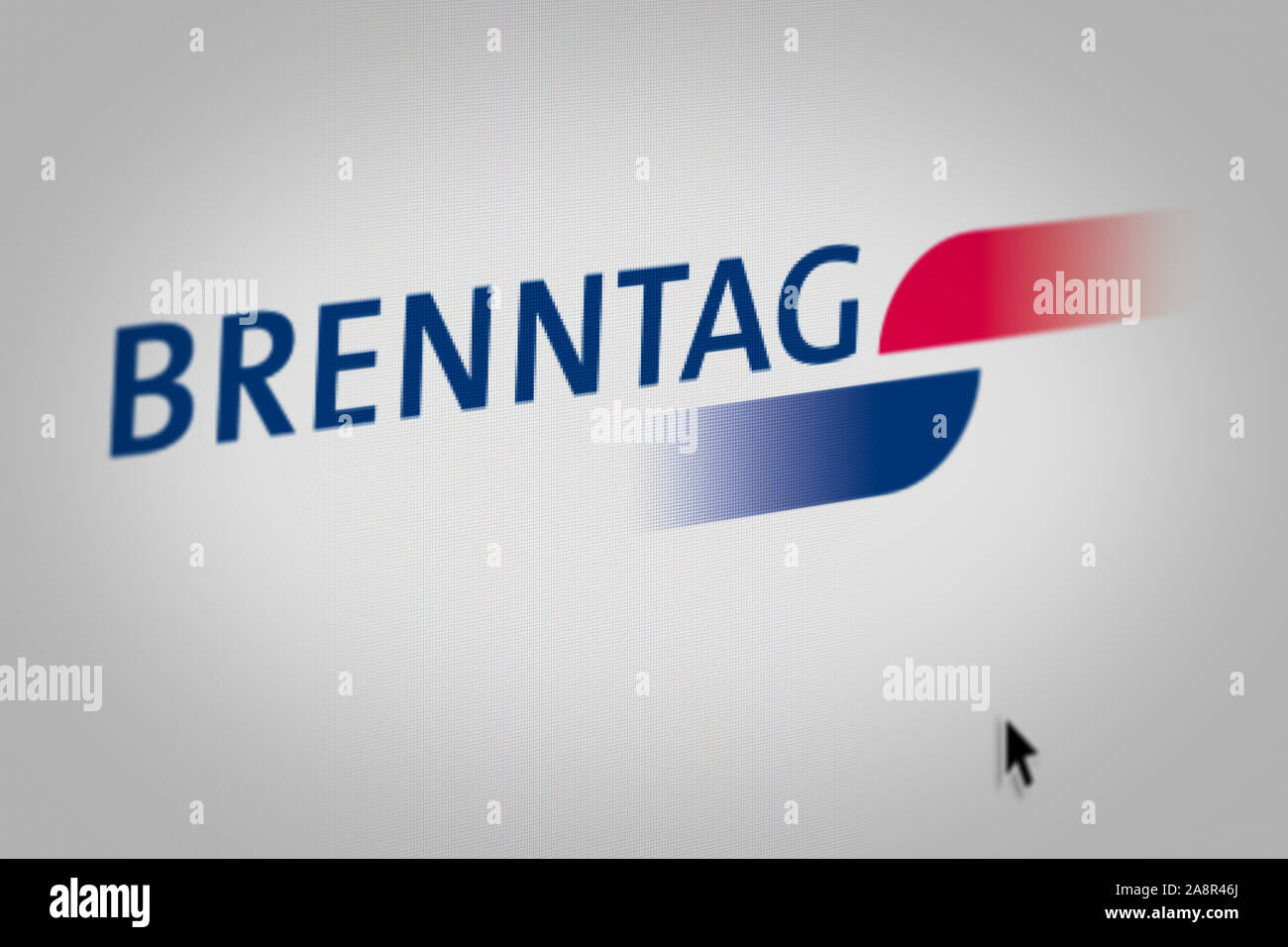 Logo of the public company Brenntag AG displayed on a computer screen ...