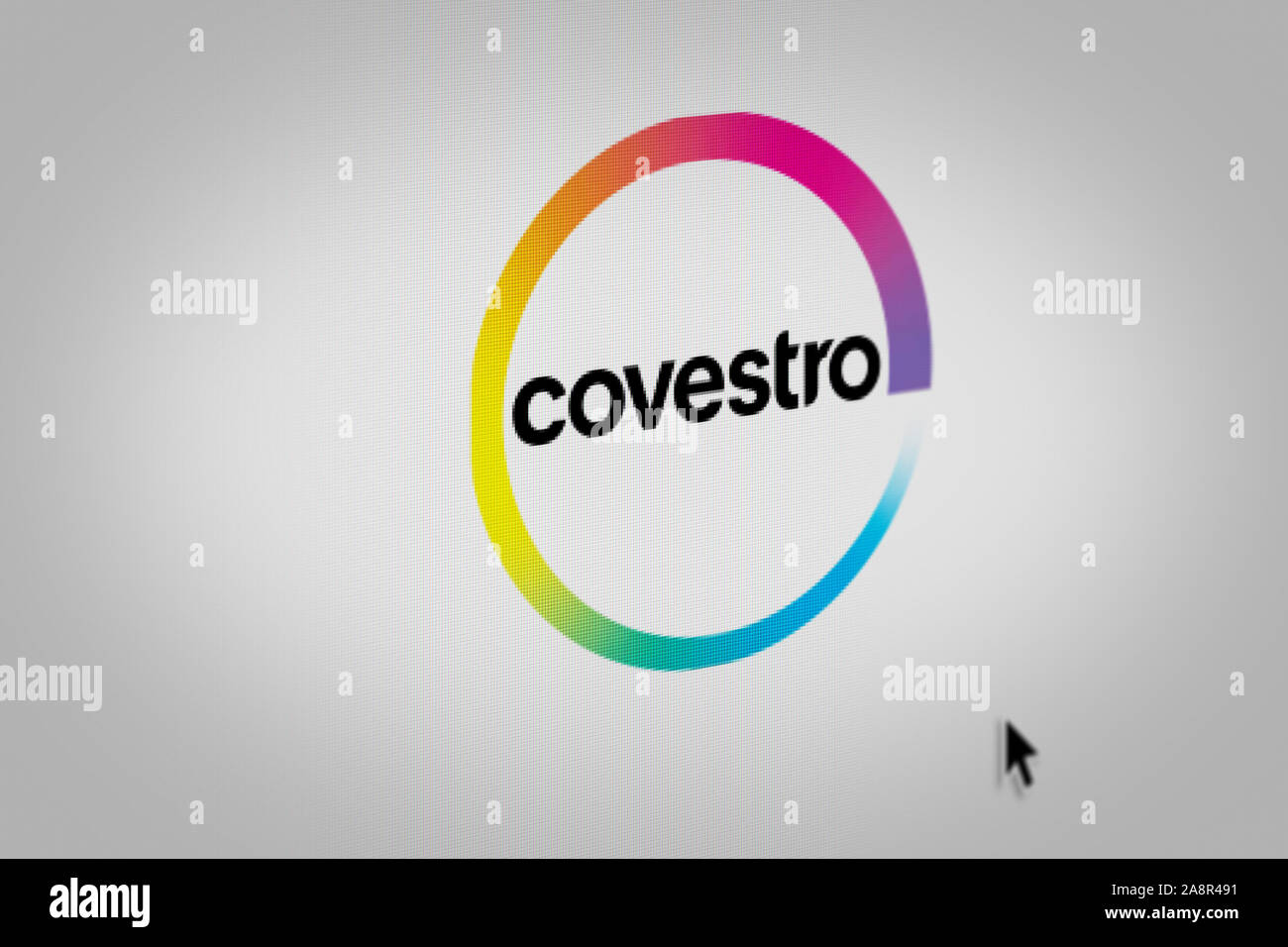 Logo of the public company Covestro displayed on a computer screen in ...