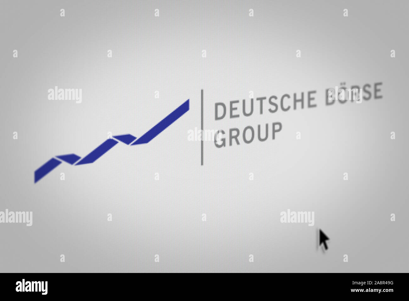 Logo of the public company Deutsche Börse displayed on a computer ...