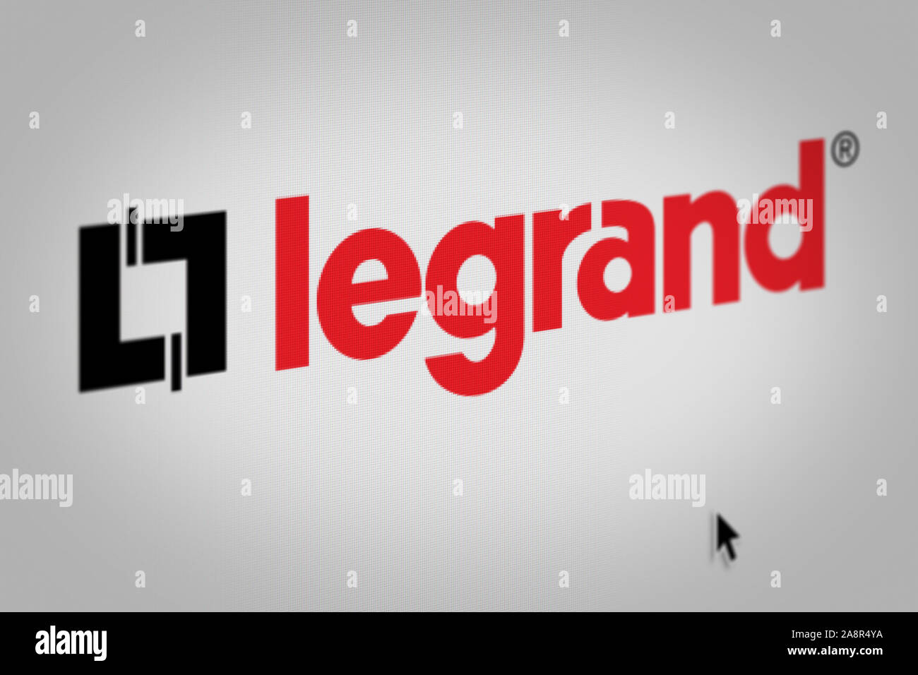 Logo of the public company Legrand displayed on a computer screen in ...
