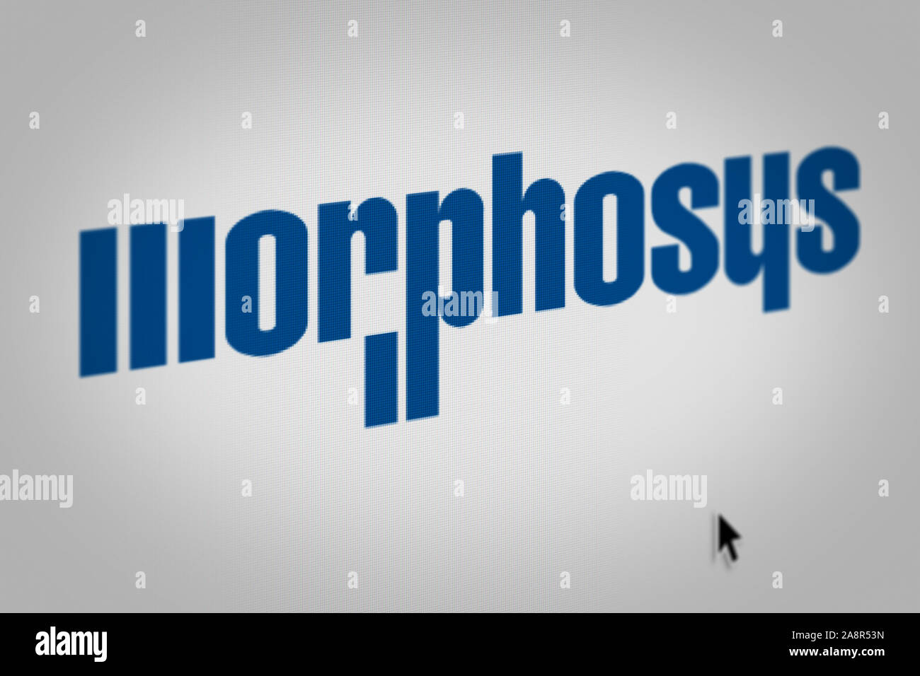 Logo of the public company MorphoSys displayed on a computer screen in ...