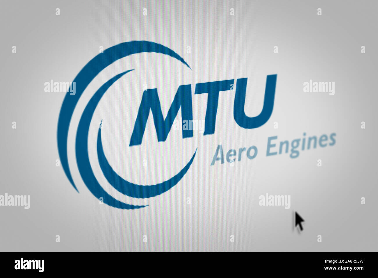 Logo of the public company MTU displayed on a computer screen in close ...