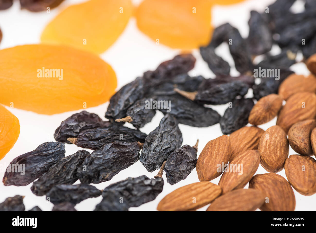 assorted turkish dried fruits and nuts isolated on white Stock Photo ...