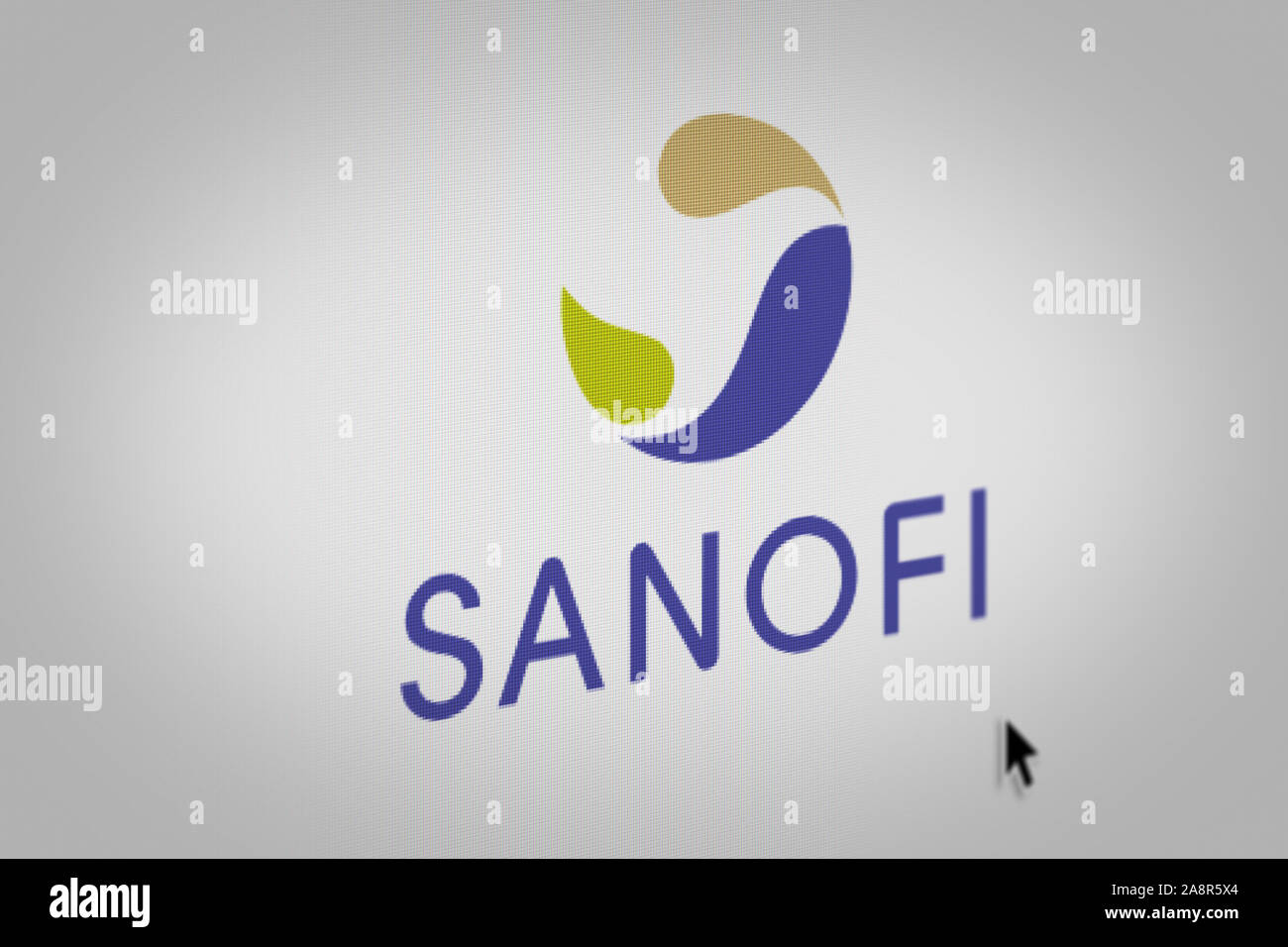 Logo of the public company Sanofi displayed on a computer screen in ...