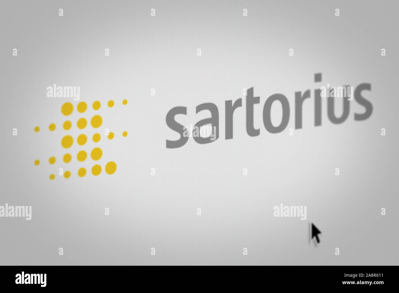 Logo of the public company Sartorius AG displayed on a computer screen ...