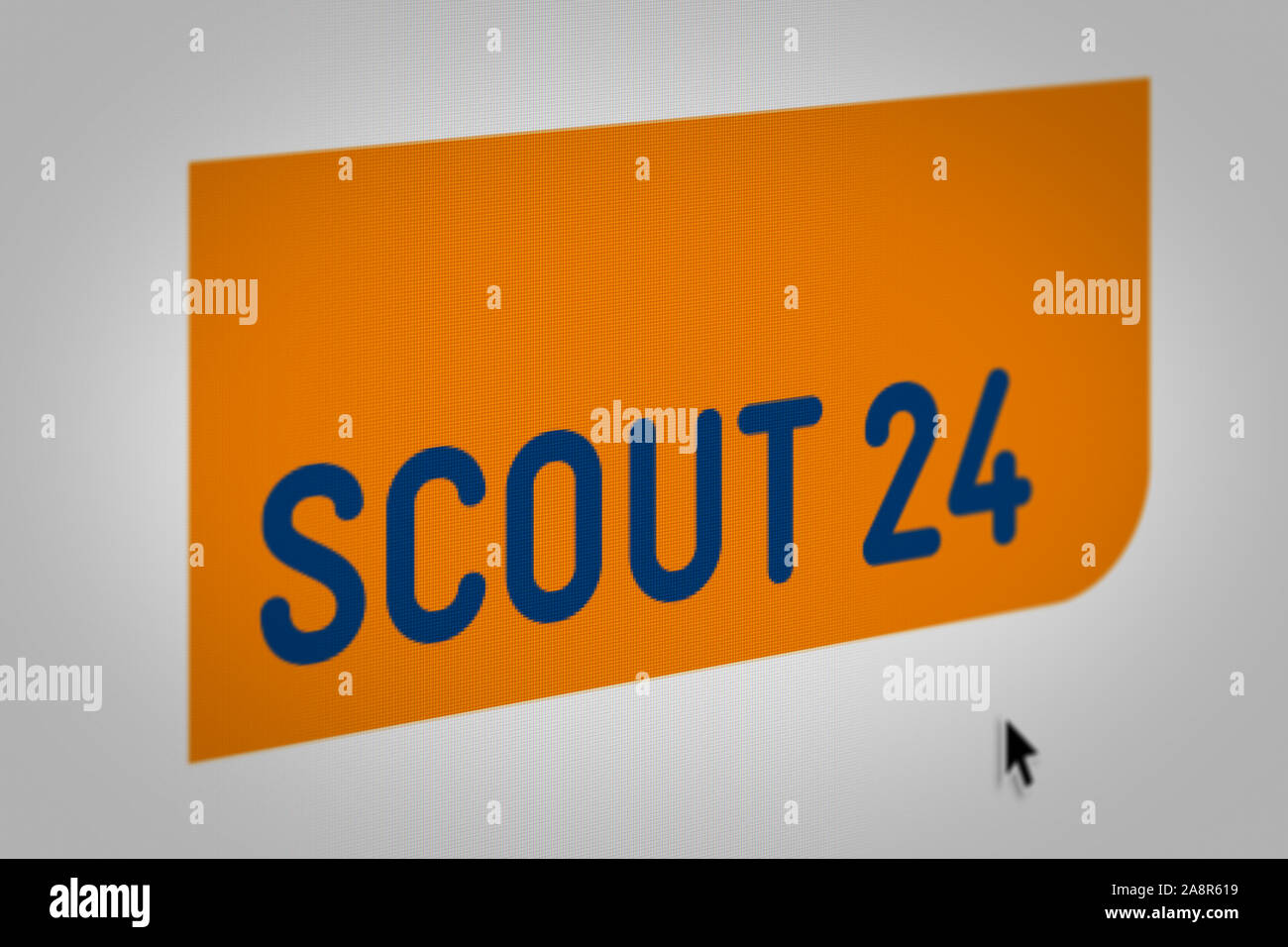 Logo of the public company Scout24 AG displayed on a computer screen in ...