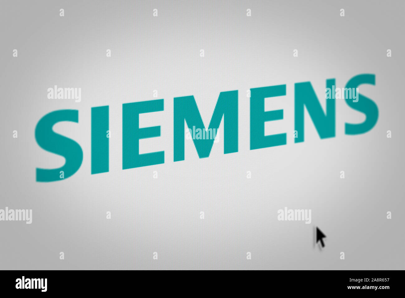 Logo of the public company Siemens displayed on a computer screen in ...