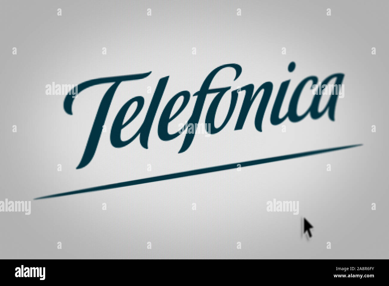 Logo of the public company Telefónica Germany displayed on a computer ...