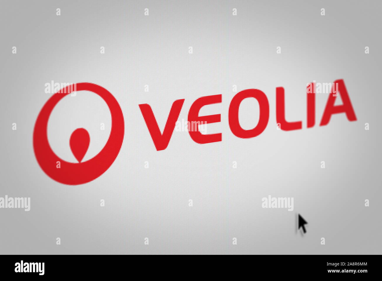 Logo of the public company Veolia displayed on a computer screen in ...