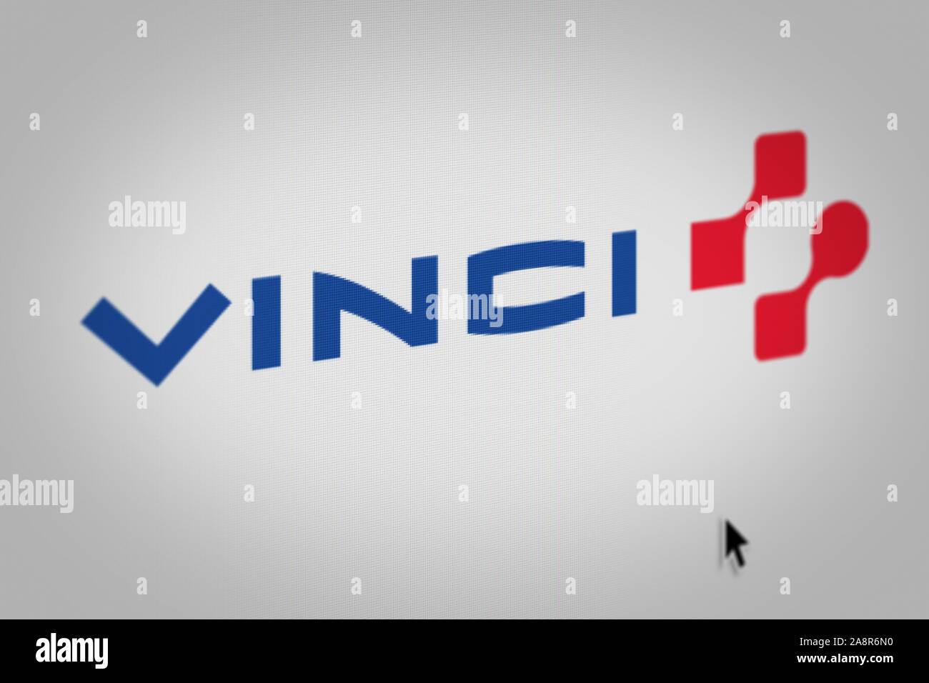 Logo of the public company Vinci displayed on a computer screen in ...