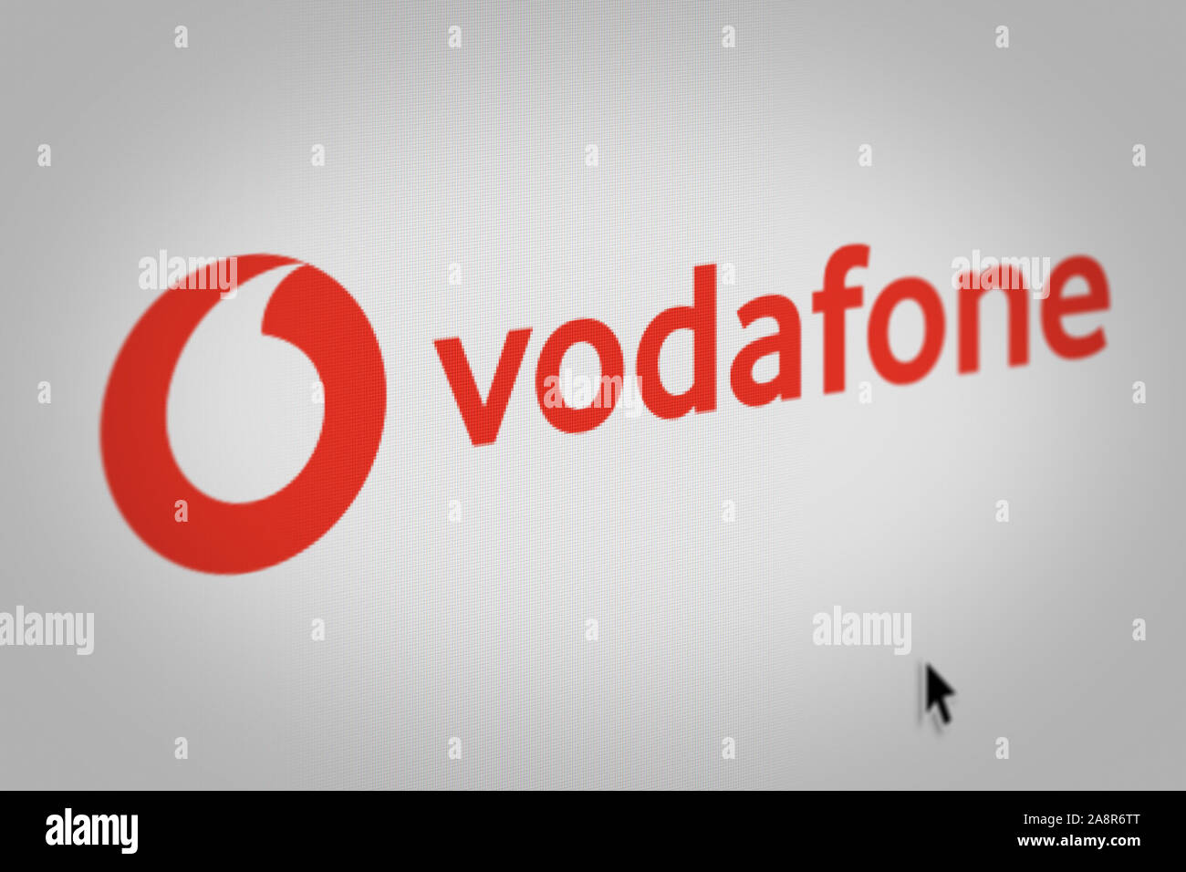 Logo of the public company Vodafone Group displayed on a computer ...