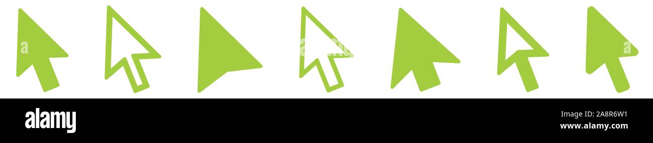 Cursor Green Light | Mouse Arrow Icon | Computer Mouse Pointer | Click ...