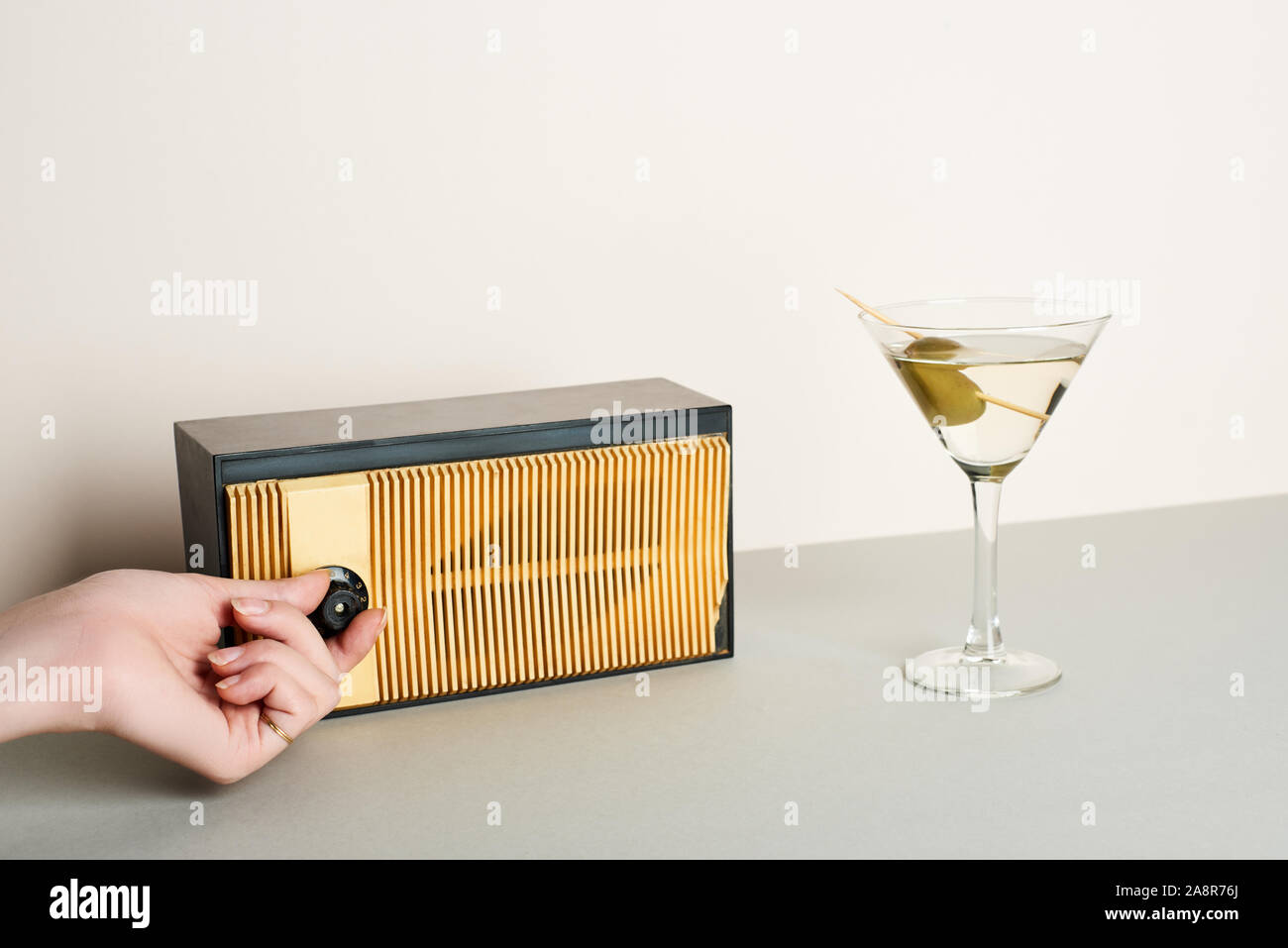 Vintage woman and cocktail glass hi-res stock photography and images ...