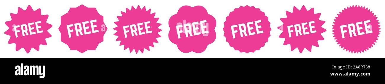 Free Tag Pink | Special Offer Icon | Sticker | Deal Label | Variations ...