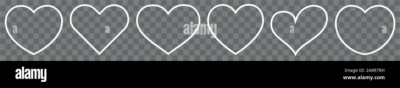 Heart Shape White | Love | Logo | Isolated Transparent Variations Stock ...