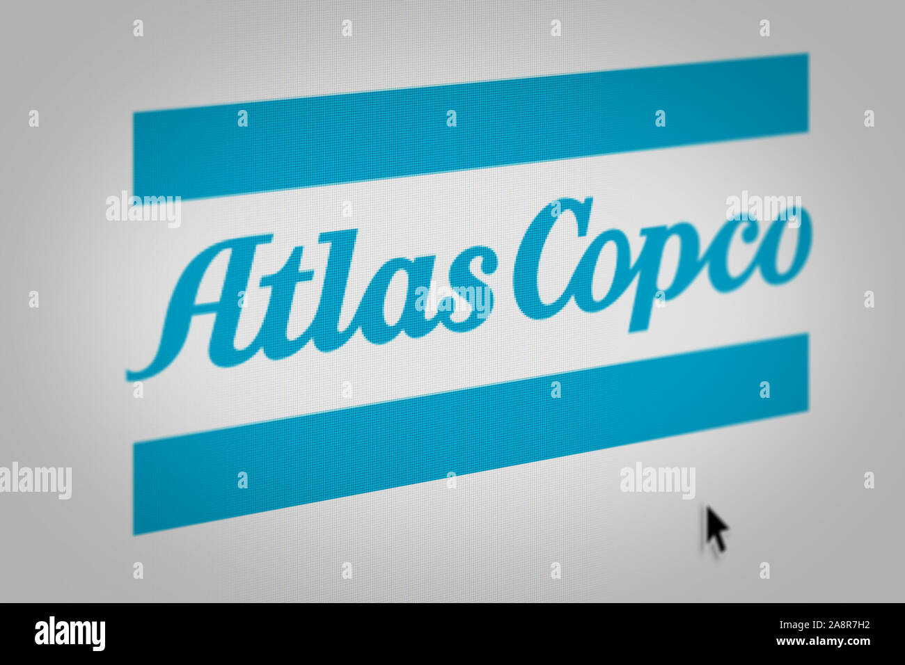 Logo of the public company Atlas Copco displayed on a computer screen ...